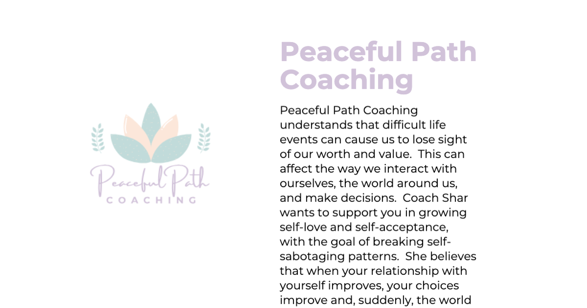 Peaceful Path Coaching Website